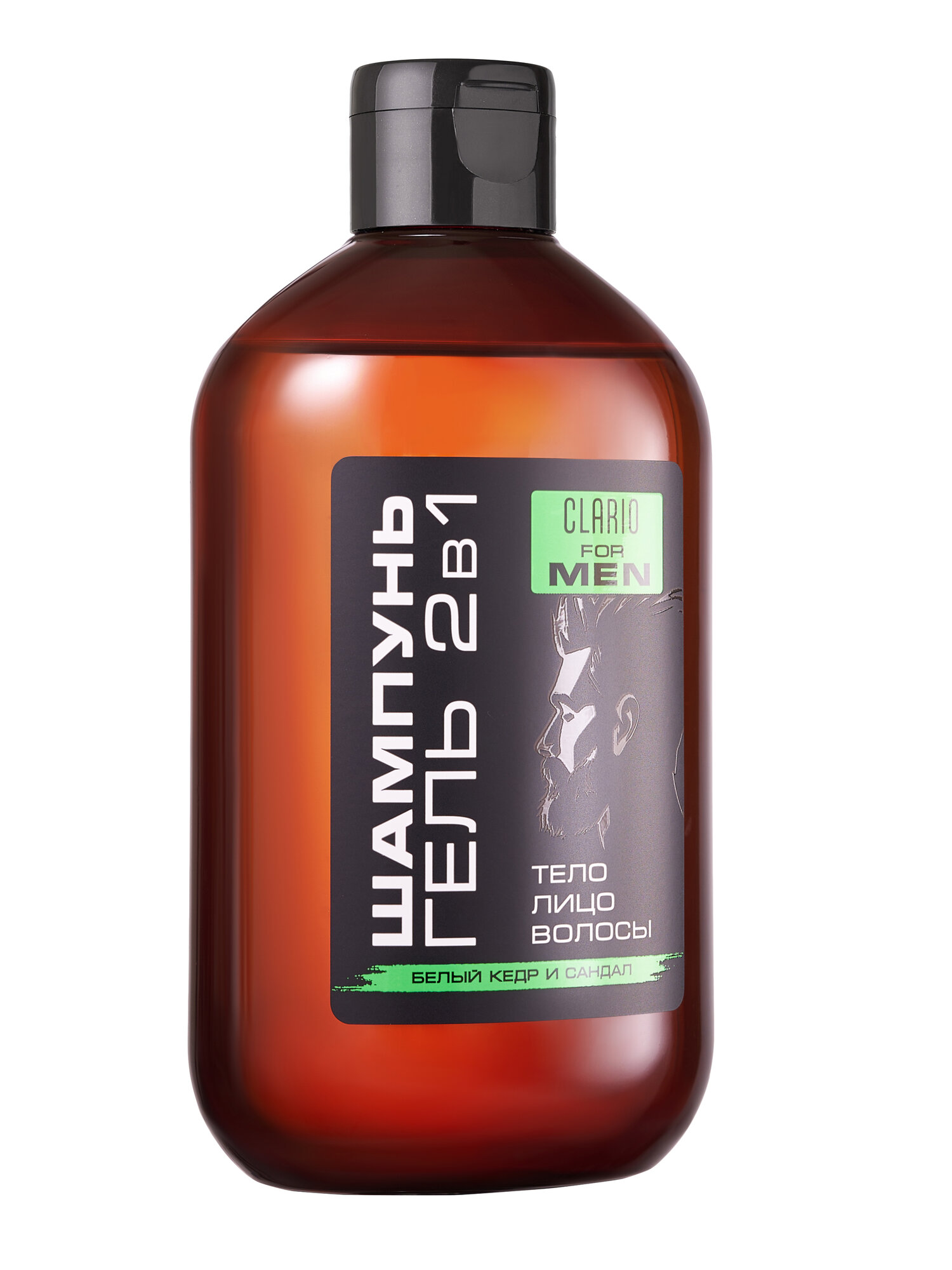 Гель для душа Clario мужской 2в1 Белый кедр и сандал 400мл
