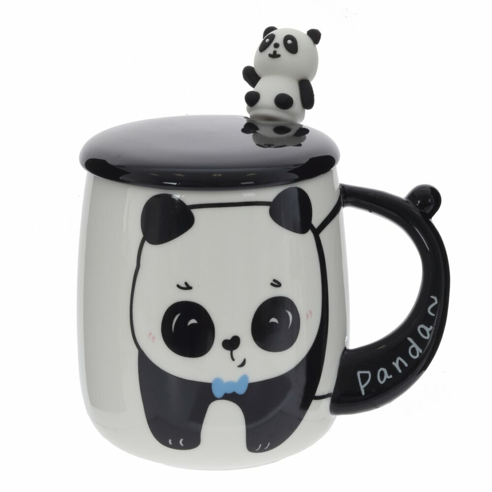 Кружка с крышкой и ложкой, 400 мл, 12х9х13 см KSM-818400