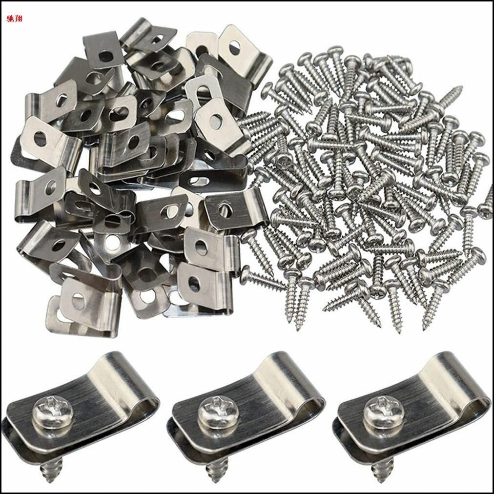 100шт, используется для установки сварной стальной проволоки на зажим для деревянного забора-зажим из алюминиевого материала 100