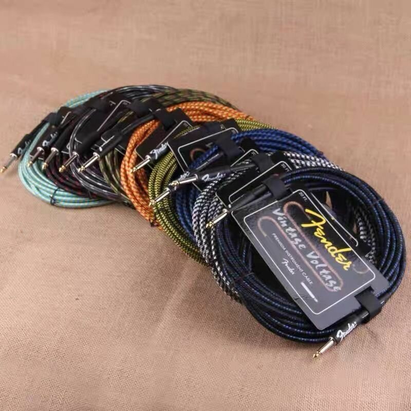 Премиум гитарный кабель желтый 3 метра 6.3 jack Fender Vintage Voltage, шнур для для электрогитары, электроакустической, провод для комбика.