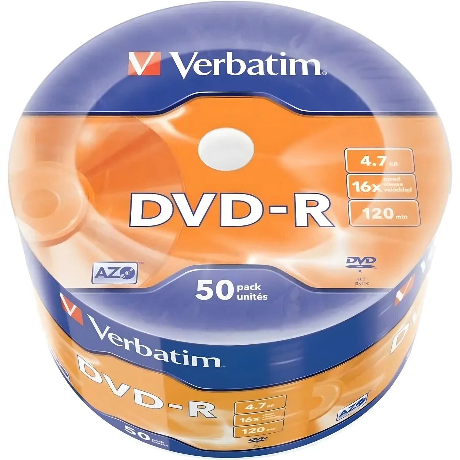 Носители информации DVD-R Verbatim 4.7Gb 16x bulk 50шт/уп (43788)