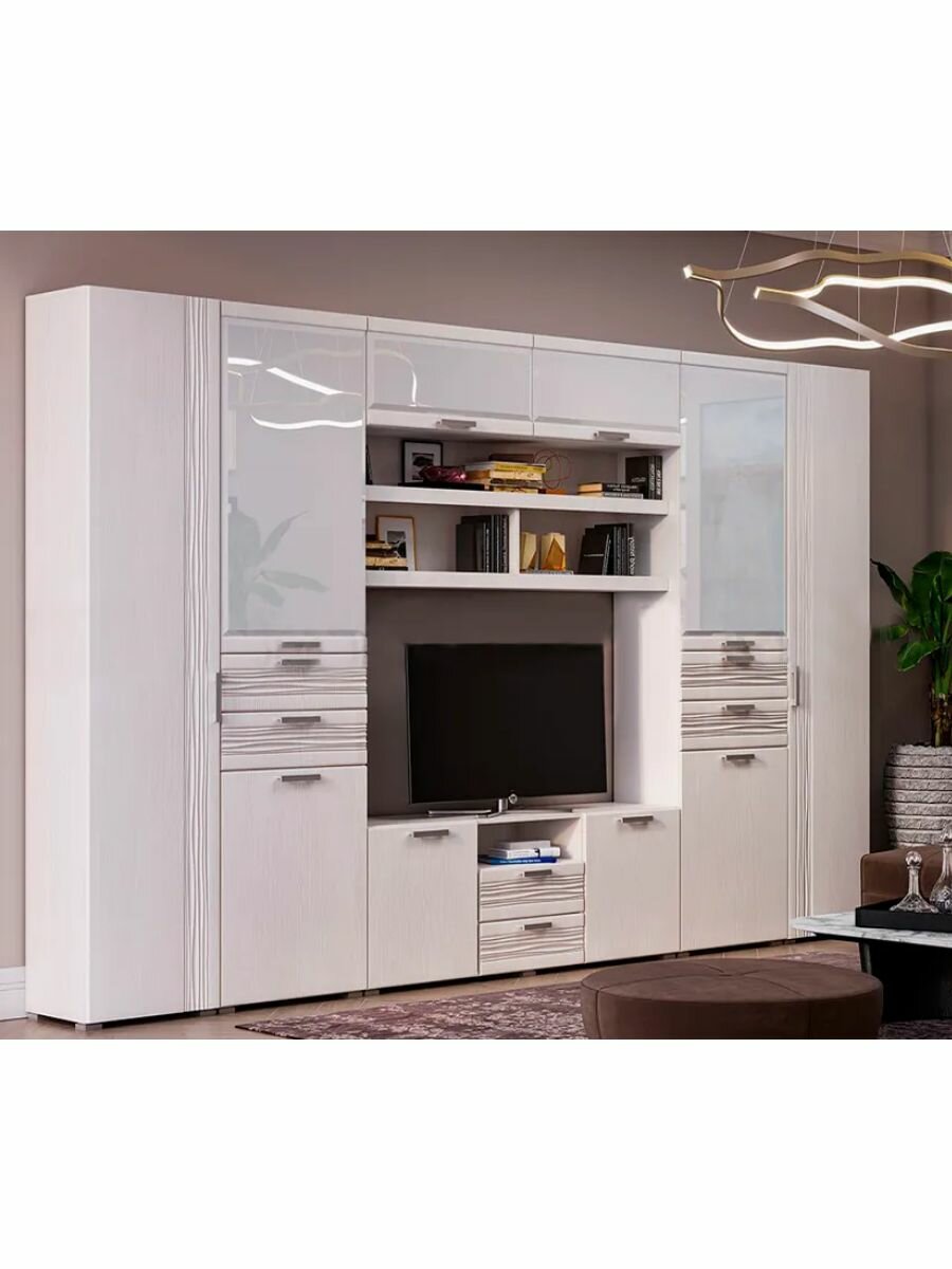 Гостиная Асти Вариант №3 2584х2150х542, Сандал светлый, МИФ