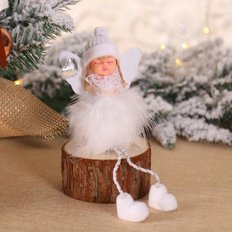 Игрушка ангел рождественский милый висюлька для украшения елки белая девочка