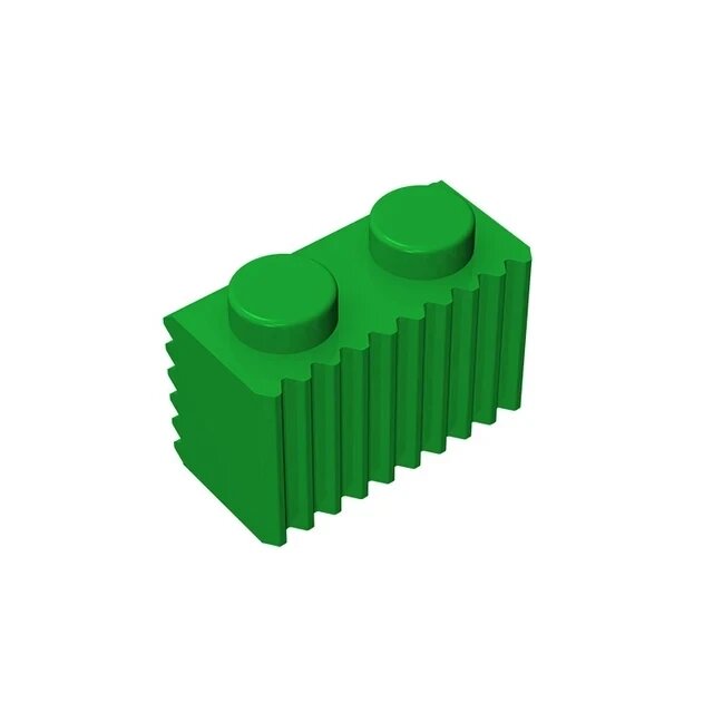 Зеленый LEGO кирпич 1x2 с решеткой (20 шт)