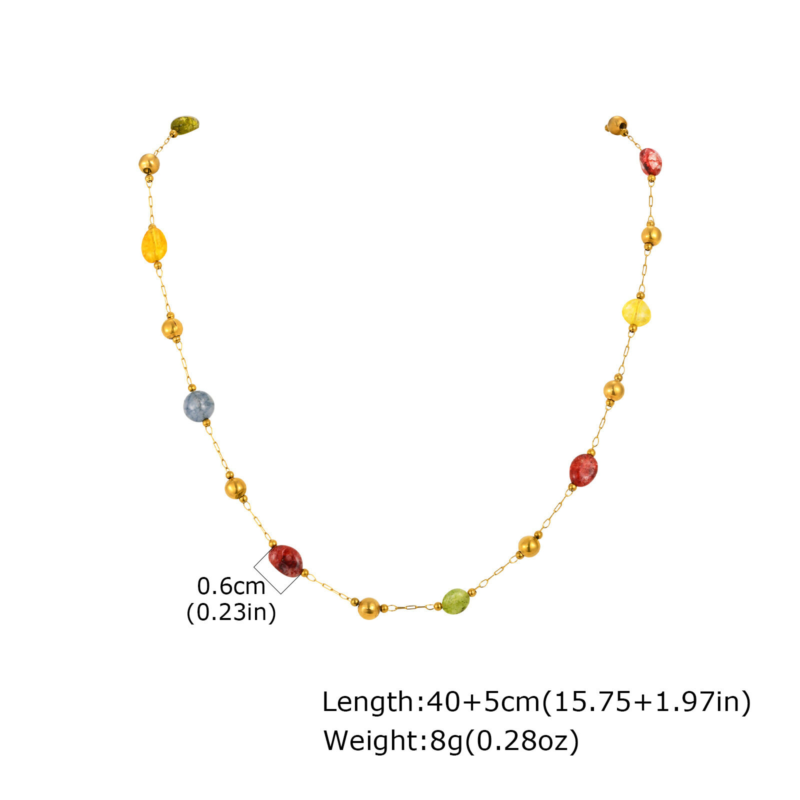 YMЮвелирные изделия Натуральный камень Сталь Золото Y-ожерелье Удача