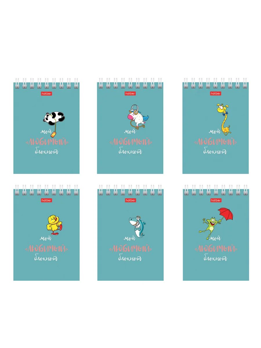 Блокнот А7 клетка 40 листов 6 шт.