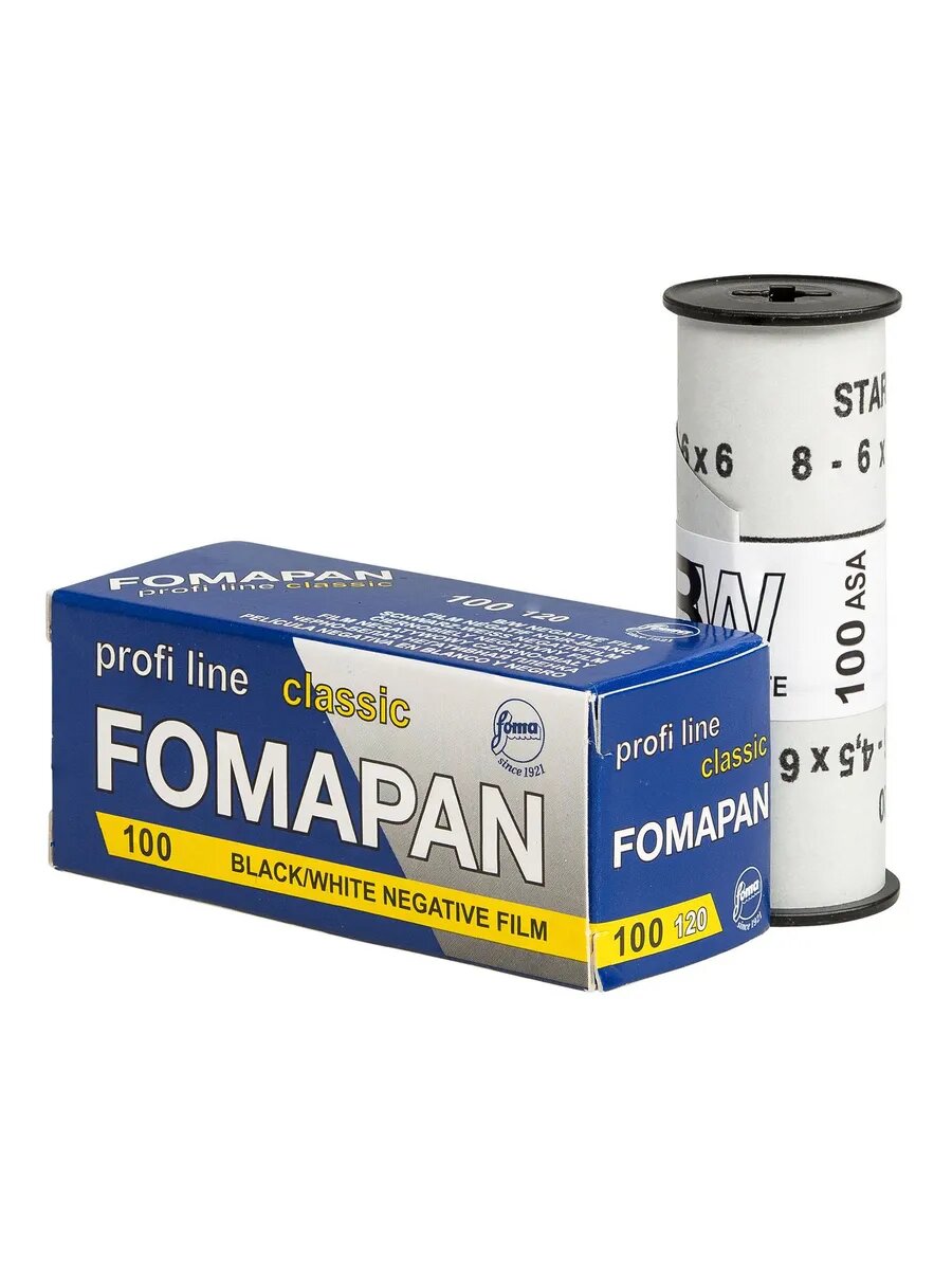 Фотоплёнка черно-белая Fomapan 100 тип 120 Средний формат