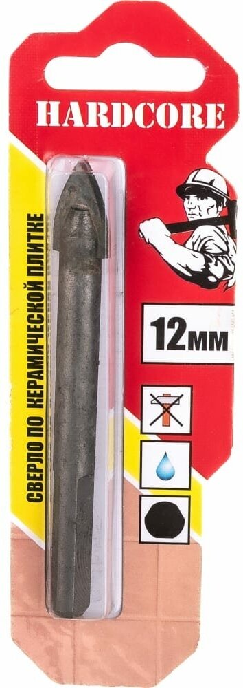Сверло по керамической плитке 12 мм Hardcore 153012