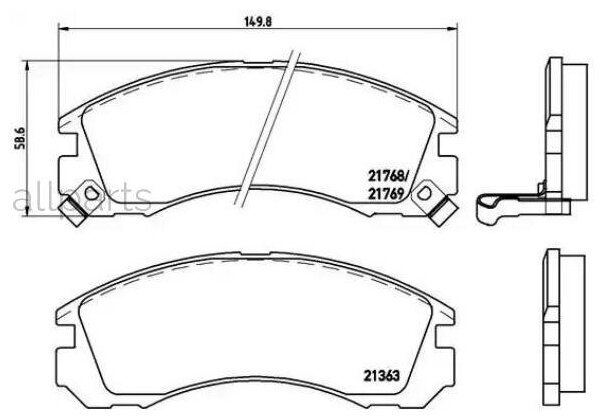 BREMBO P54017 Колодки тормозные передние MITSUBISHI Lancer VI 1.8 2.0L 05 01 08 03 Pajero II 94 00 Pajero Classi