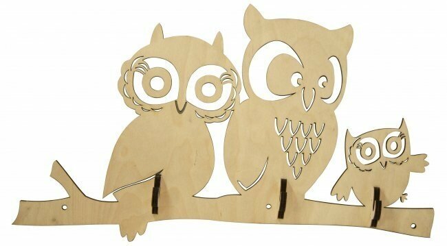 Деревянные заготовки / Декупаж, деревянная заготовка для творчества "Добрый мастер" №14014 "Вешалка совята" 42,5*24см (1шт)