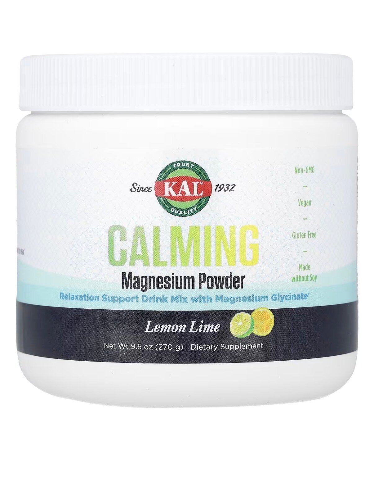 KAL глицинат магния в порошке для расслабления лайм натуральный 256 гр