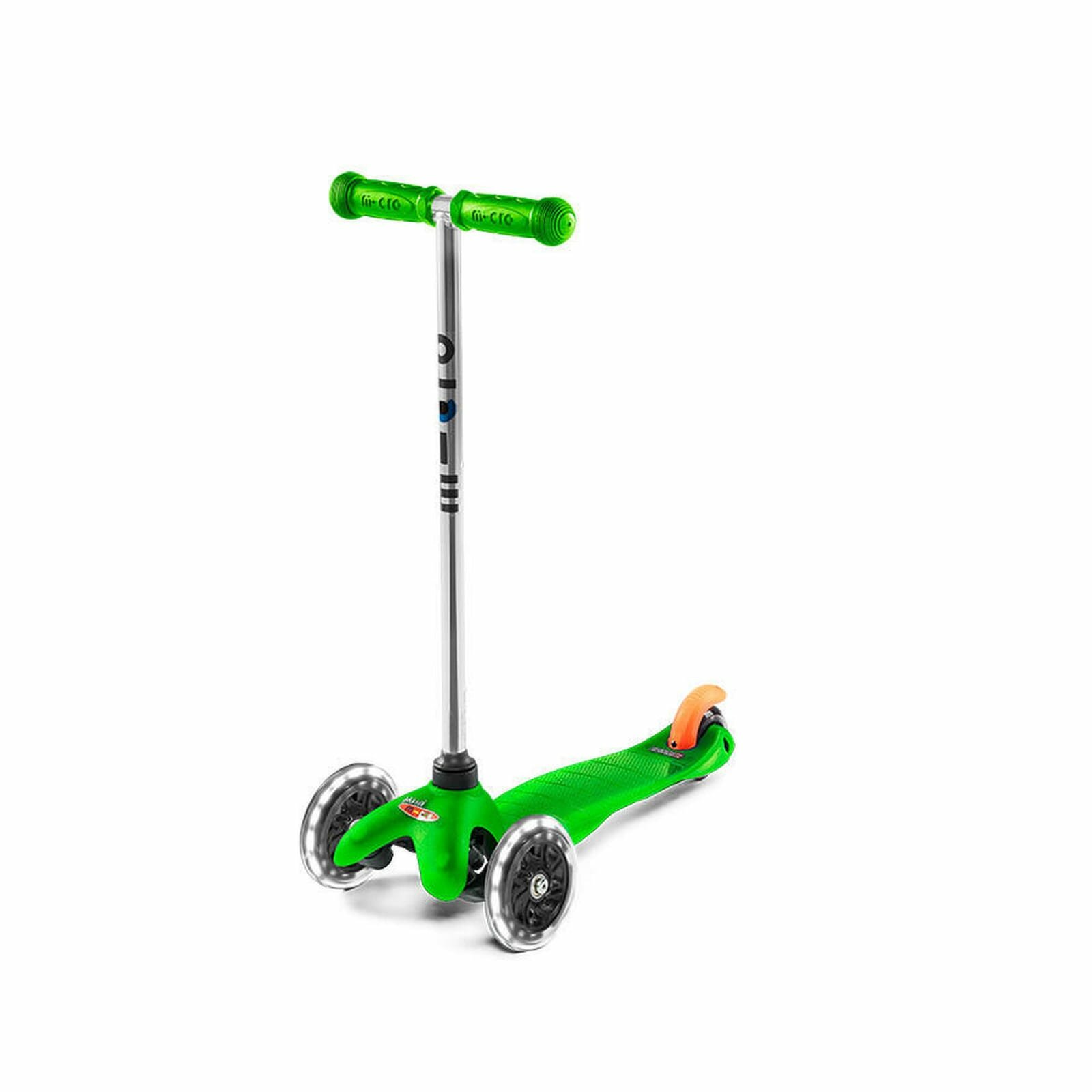 DECATHLON самокат Micro Mini Micro Classic Green LED, зеленый, 3 колеса, нагрузка 20 кг