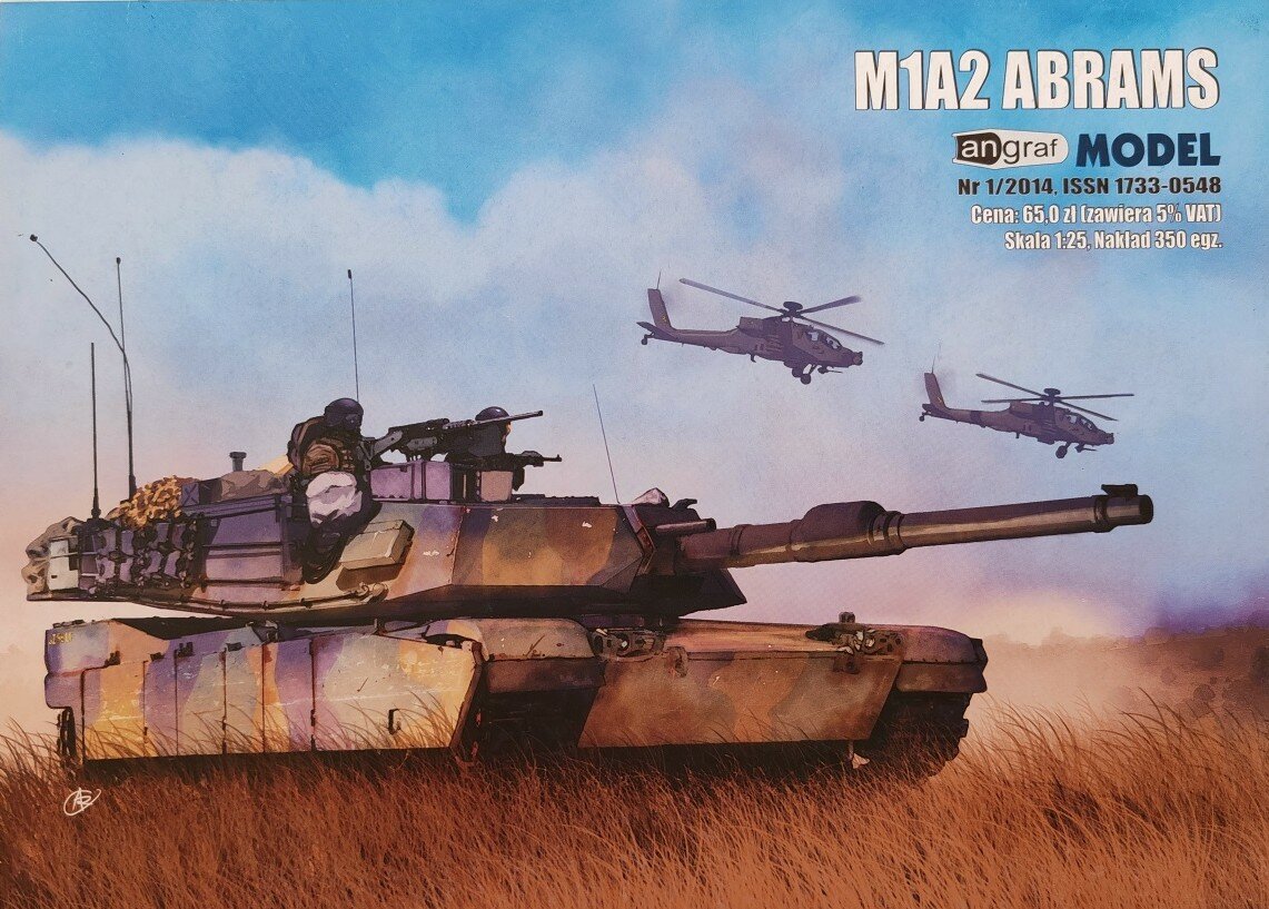 Сборная бумажная модель Танк M1A2 Abrams - angraf №1/14 (журнал+лаз. резка+траки)