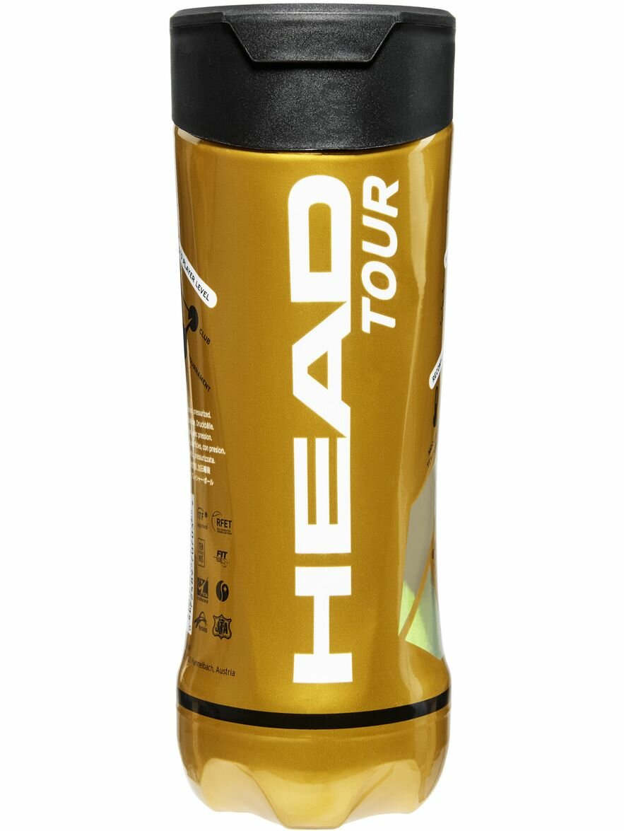 Мячи теннисные Head 3B TOUR Унисекс 570703 NS жёлтый Унисекс Большой теннис 100% Полиэстер