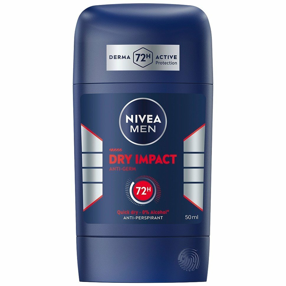 Дезодорант мужской Nivea Dry Impact 50 мл, стик-антиперспирант