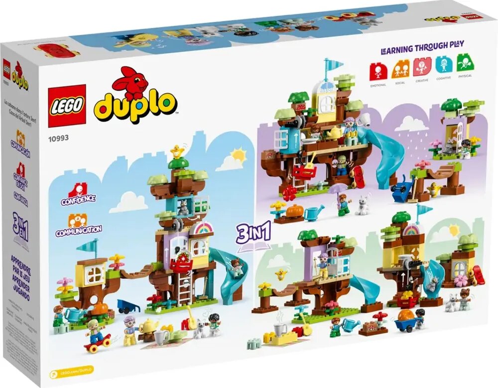 Конструктор LEGO DUPLO Дом на дереве, 3 в 1, 3+, 10993