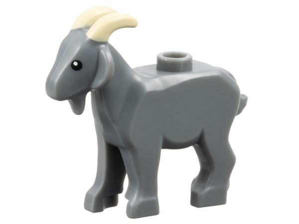 Деталь Lego 95341pb03 Goat with Black Eyes and Tan Horns Pattern
