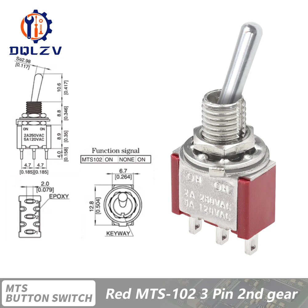 Переключатель Red MTS-102 3 Pin 2nd gear 5PCS