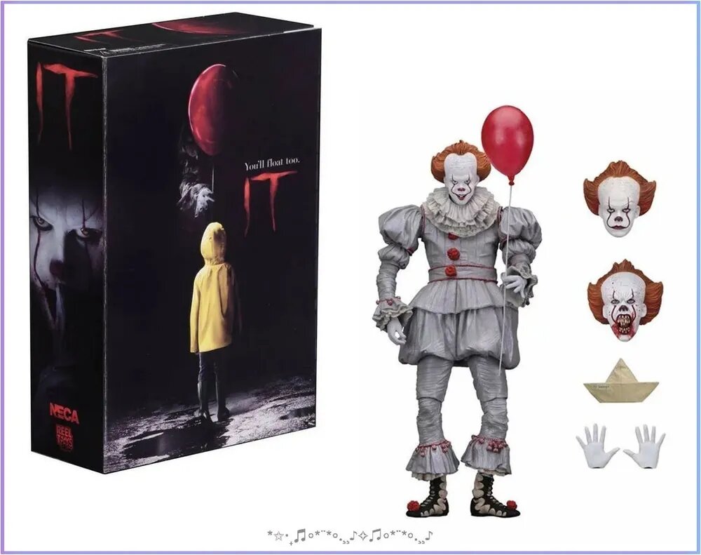 Фигурка Пеннивайз Оно / Pennywise IT Ultimate Deluxe Edition (18 см) Фигурка клоуна из ПВХ для коллекционеров