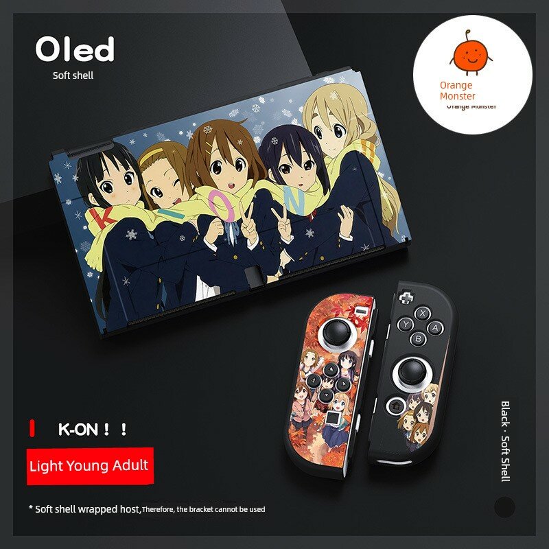Чехол TPU для Nintendo Switch OLED с черным дизайном K-On Mio Hirasawa, совместимость с экраном 7 дюймов
