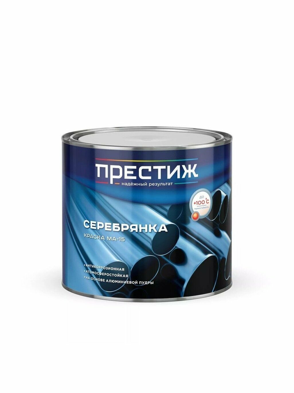 Краска серебрянка Престиж МА-15 масляная глянцевая универсальная 1.7 кг для металла, дерева и минеральных поверхностей