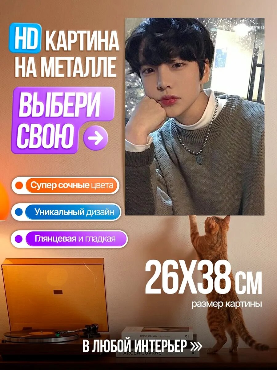 Картина на HD металле Азиатский парень в свитере