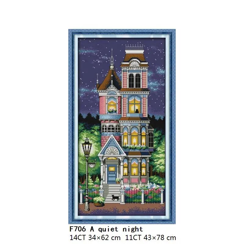 Набор для вышивания крестом Joy Sunday "Спокойная ночь", 14CT Printed
