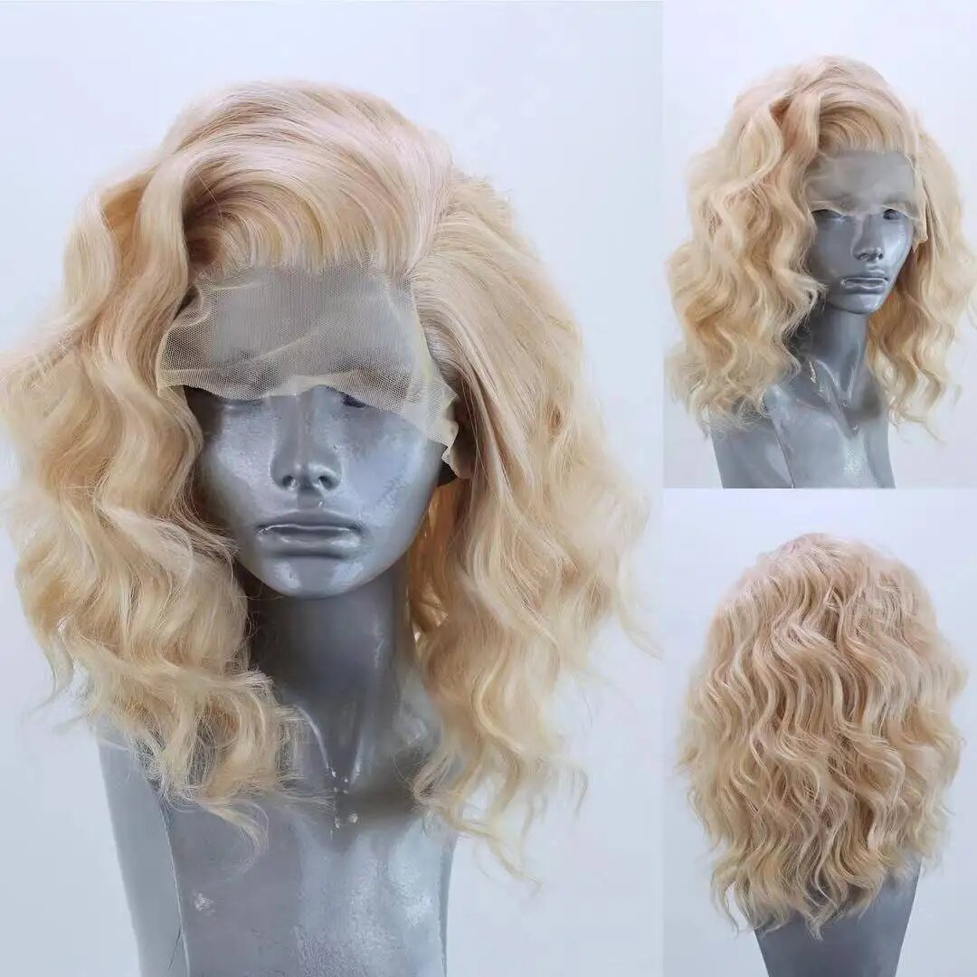 Синтетический парик Боб, платиновый блондин Mix Blonde