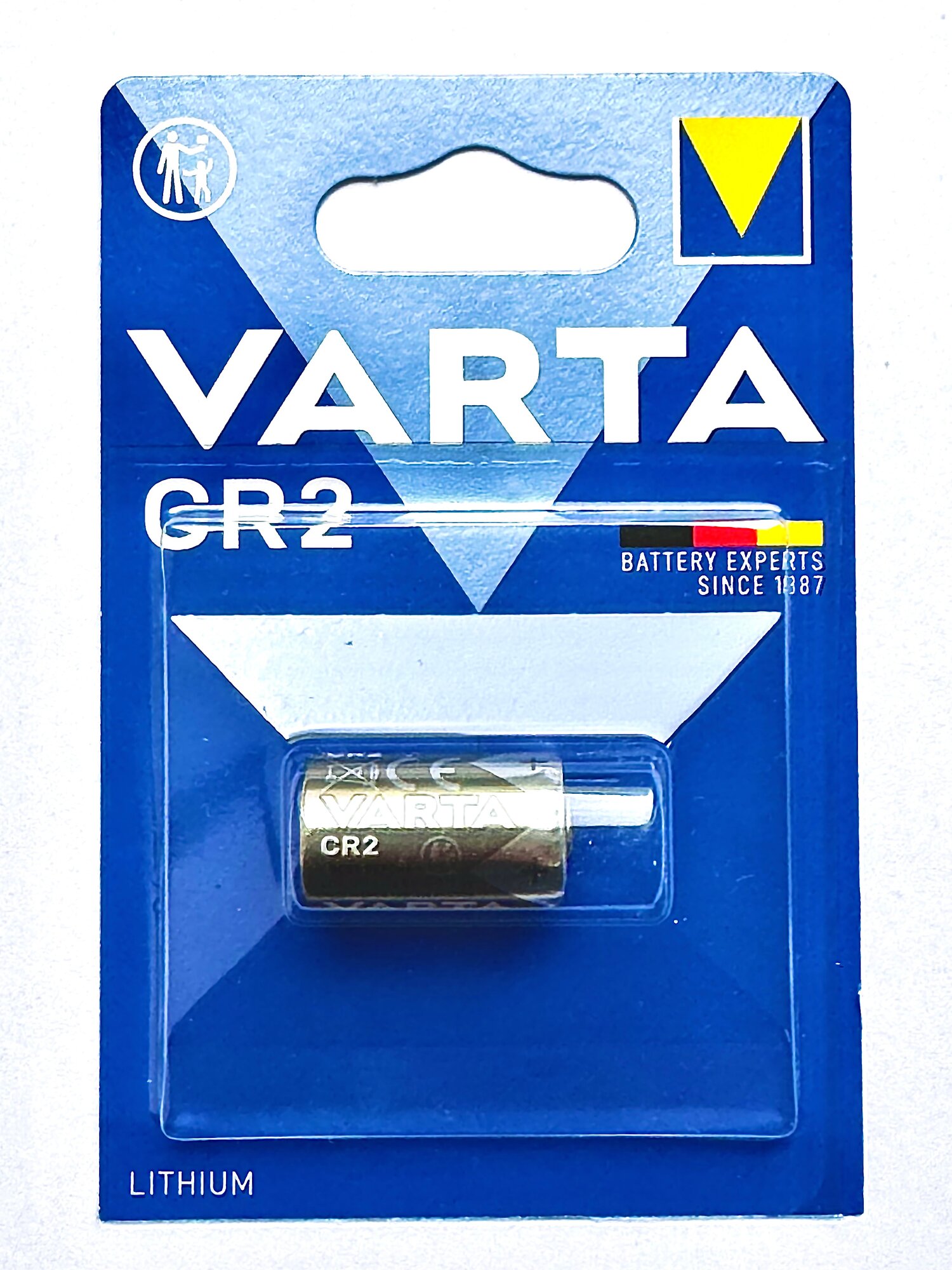 Батарейка Varta Lithium Cylindrical CR2, 930 mAh, ( 1 ) шт. в блистере, 06206301401