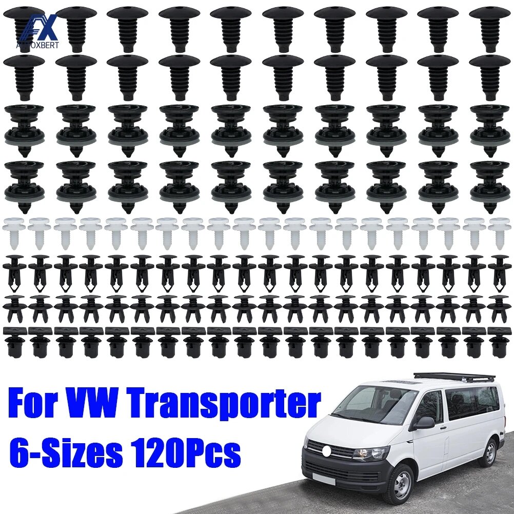 120x для VW Transporter T4 T5 T6 Автомобильная накладка зажимы для бампера фиксатор автомобильного двигателя нижняя часть крепеж для покрытия пластиковые нажимные заклепки