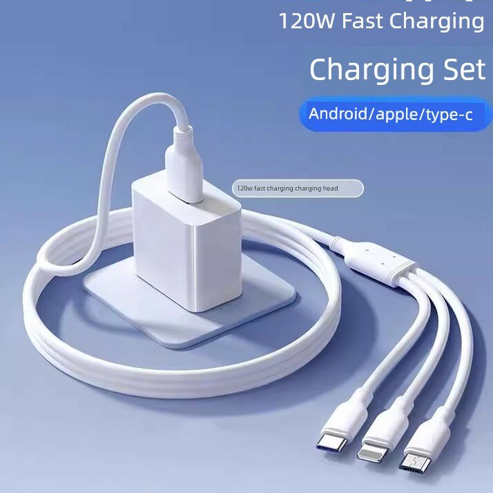 120 Вт быстрая зарядка с USB-C кабелем 100 Вт 1,0 м для iPhone, Samsung, Android универсальная зарядка
