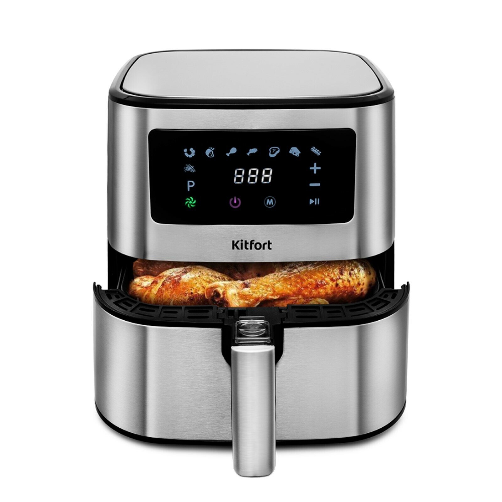 Аэрогриль электрический для дома KT-2228 серебристый