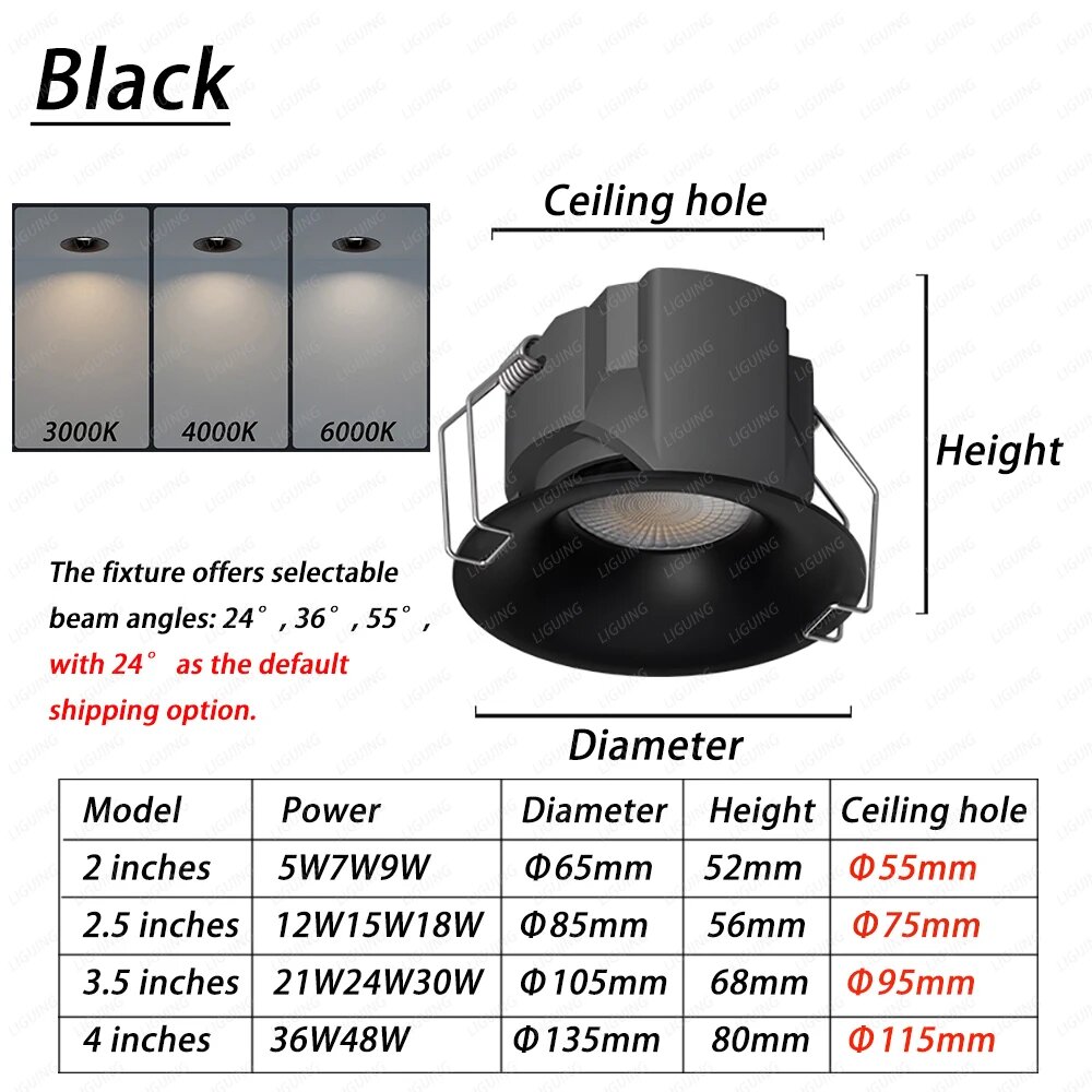 Встроенный светодиодный дымовой свет防水 IP65 потолочный свет Современный кухонный ванной потолочный свет фонарь Домашнее освещение Декор