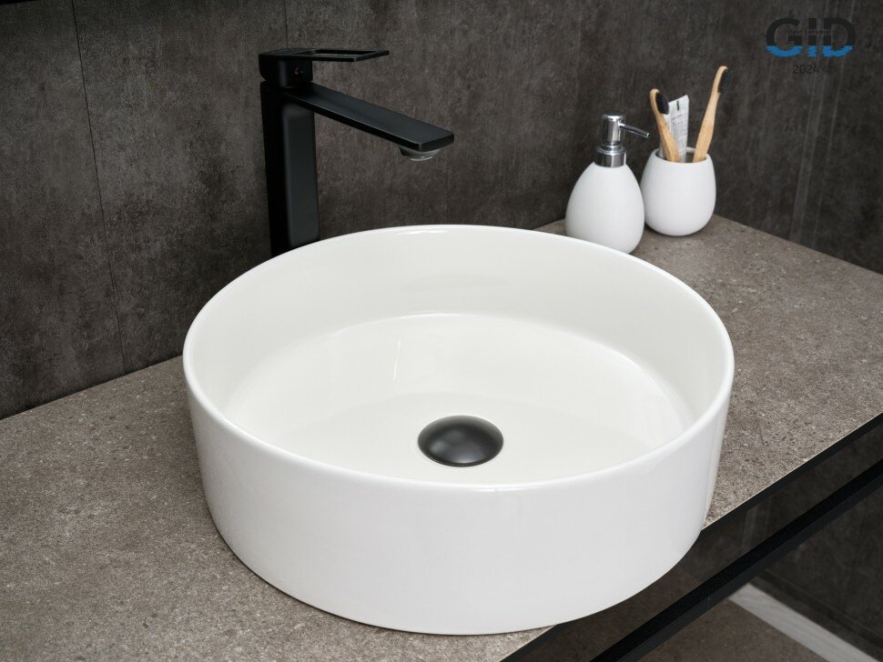 Раковина GID Ceramics Esfera N9423, накладная, круглая, белая, 40 см