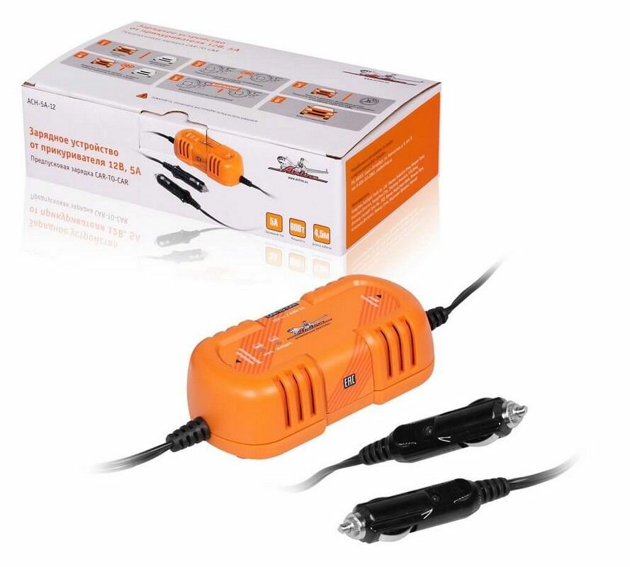 Зарядное устройство от прикуривателя 12V, 5А (предпусковая зарядка CAR TO CAR) (AIRLINE) ACH 5A 12