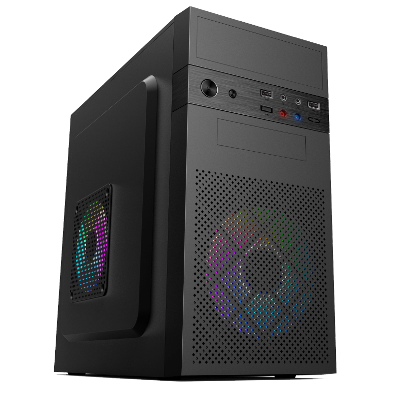 Корпус для ПК без ТМ IS010-BK (Черный Micro-Tower БП 500Вт Micro-ATX, Mini-ITX VGA 310 мм CPU130мм 1*USB3.0, 1*USB2.0,1*USB Type-C2.0, 1*USB Type-C3.0 Audio)