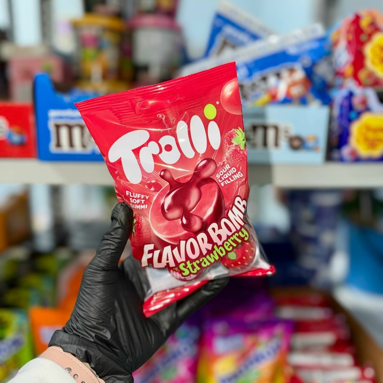 Жевательный мармелад Trolli со вкусом Клубники/Тролли 75 гр.
