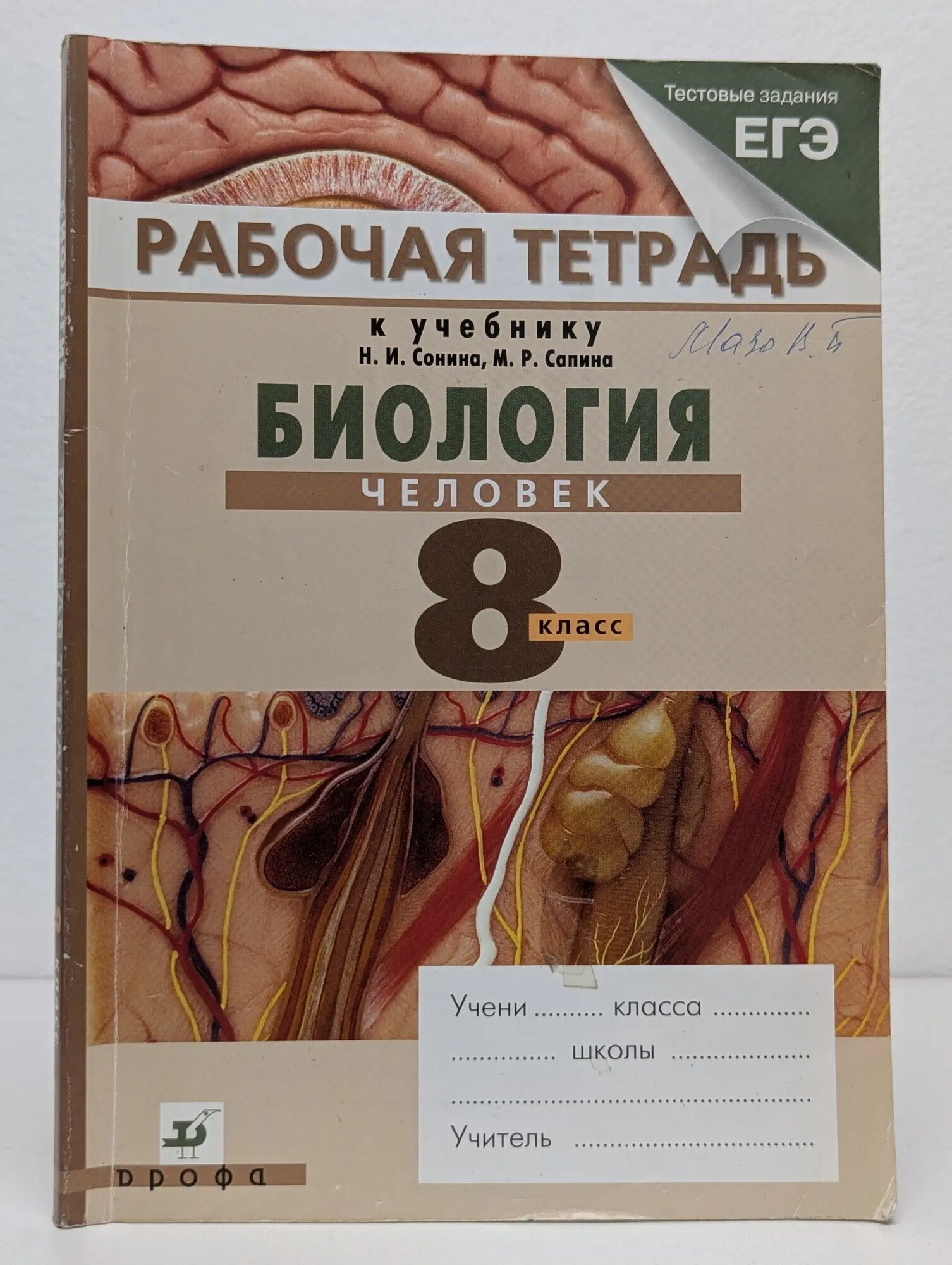 Биология. Человек. 8 класс. Рабочая тетрадь к учебнику "Биология. Человек" Сонин Николай Иванович, Агафонова Инна Борисовна 2010