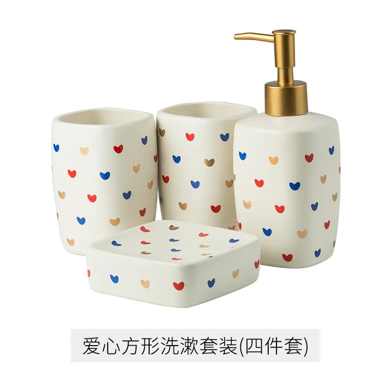 Керамическая бутылка для лосьона "Ceramic Love" Прессовая бутылка Дозатор мыла Дозатор шампуня для ванной Дозатор геля для душа Аксессуары для ванной-LOVE-B