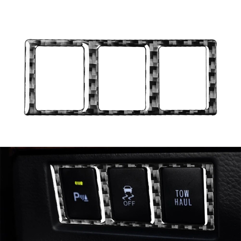Декоративная накладка на кнопки Toyota Tundra 2014-2021, Carbon Fiber Black