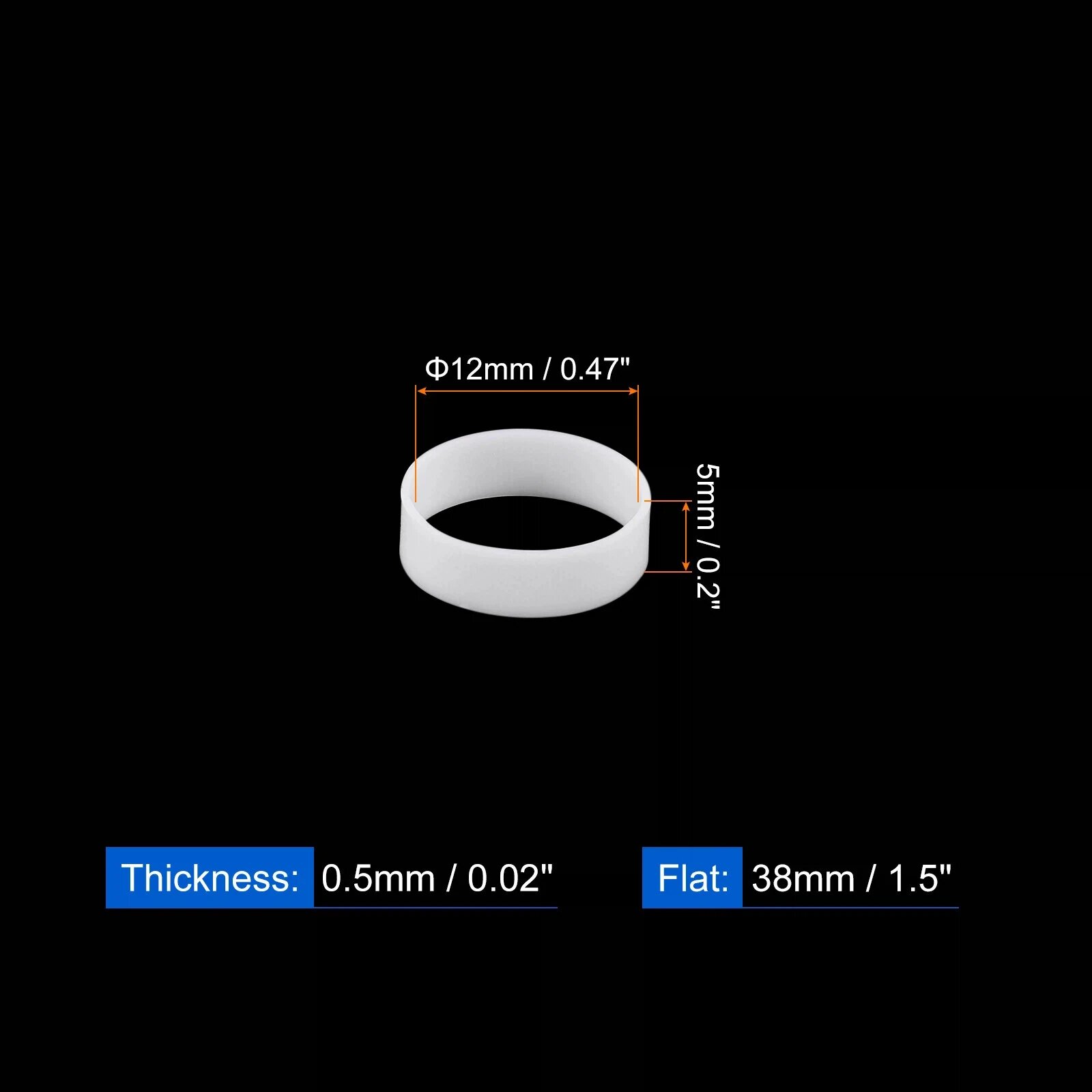 Силиконовые кабельные стяжки 12x5mm, Black, 50pcs