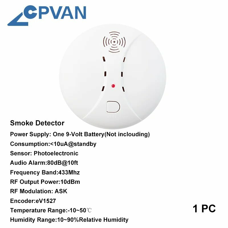 Система охранной сигнализации CPVAN Tuya Smart Home беспроводная WiFi 4G, 7-дюймовый панель для охранной сигнализации дома от вторжений, набор для самодельного монтажа - дымовая сигнализация B