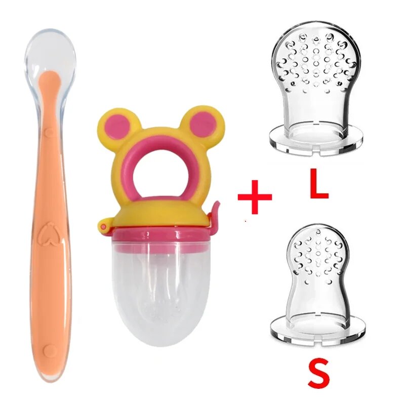 Силиконовая соска-ложка для кормления Baby, Pink, 4шт