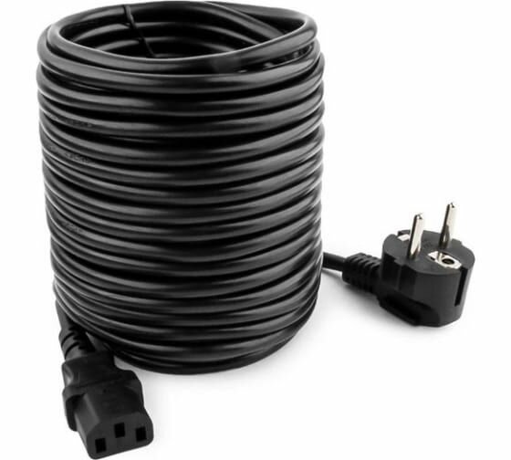 Кабель питания Cablexpert Schuko-C13, VDE, 3х0.75мм2, 10А, с заземлением, 10м, черный, пакет PC-186-VDE-10M