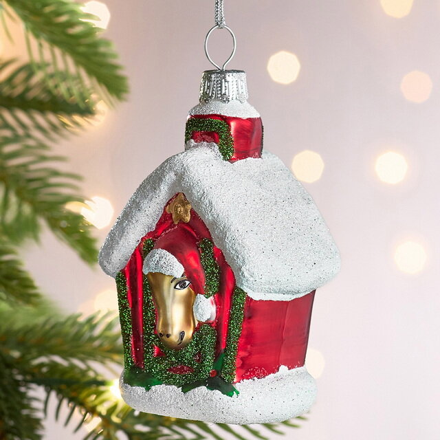 Елочная игрушка Новогодняя Конюшня 10 см, стекло, Winter Deco, 5030071