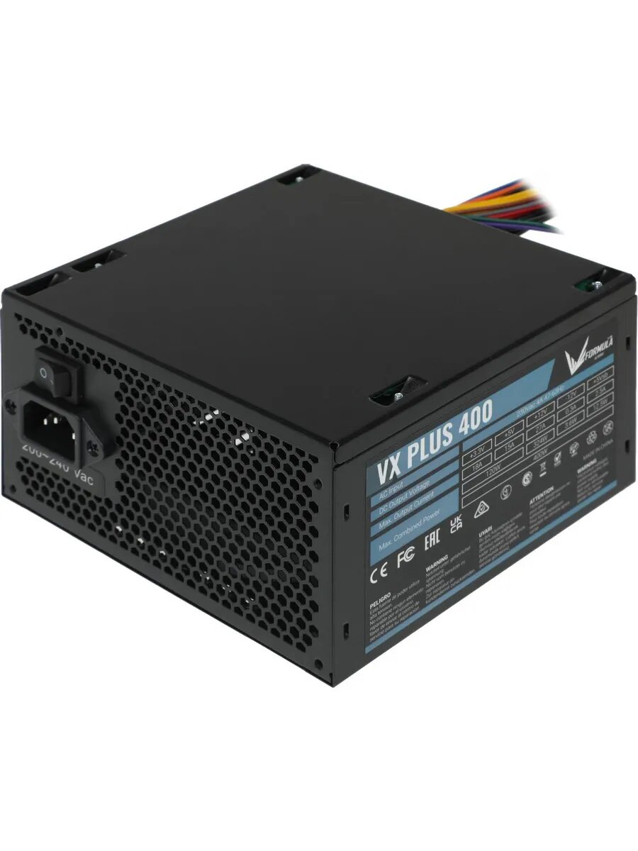 Блок питания Formula VX PLUS 400 RTL черный, 400 Вт, ATX12V 2.3, 120 мм