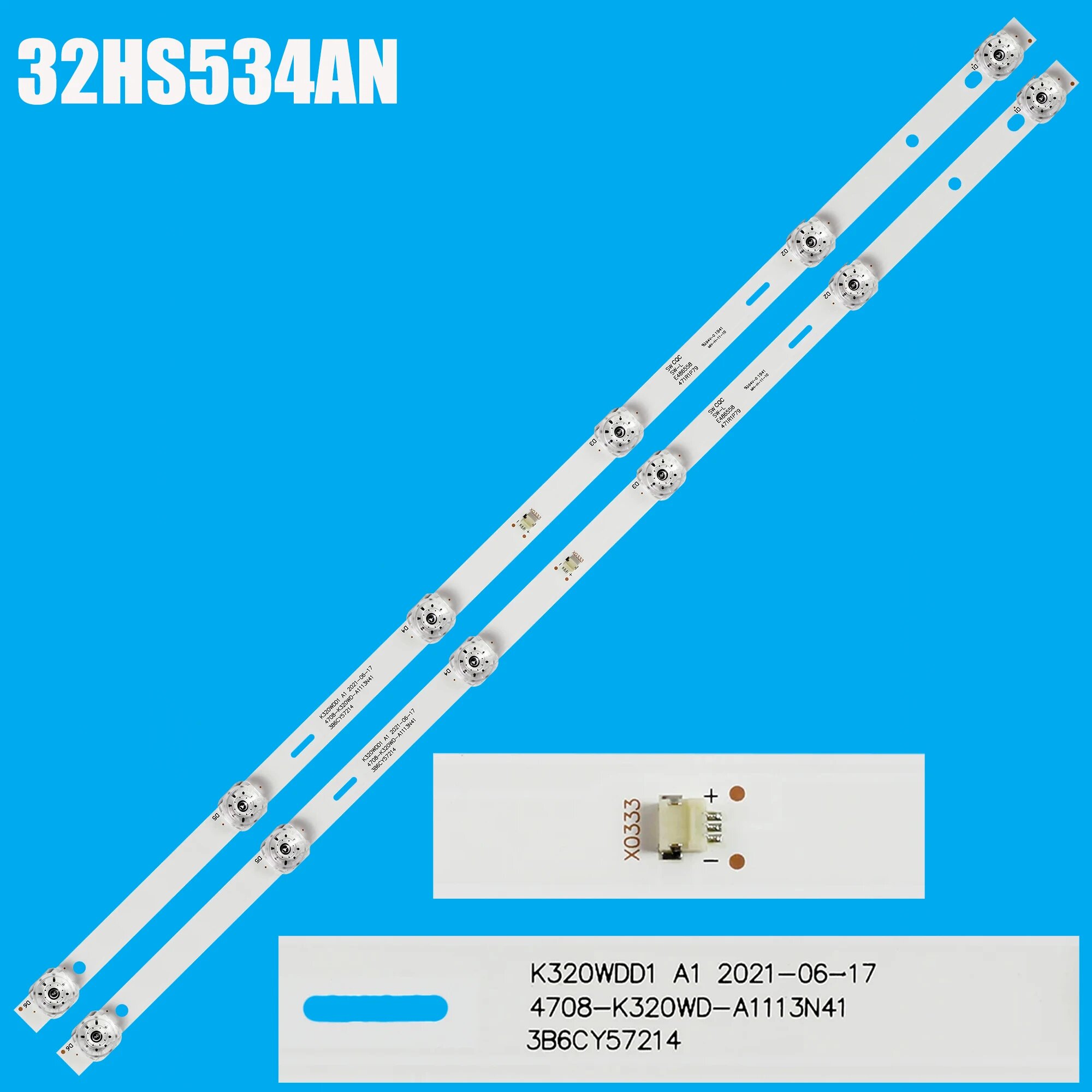 Светодиодная подсветка для ТВ 32" 2 шт.