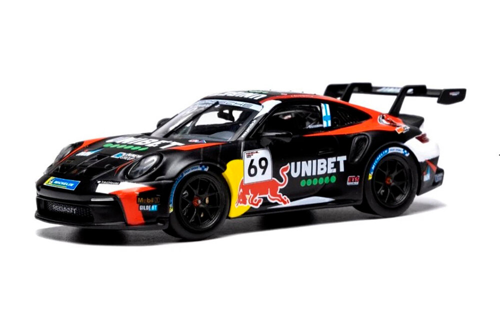 Модель коллекционная IXO Porsche 911 GT3 cup (992) #69 "red bull" rovanperä победитель porsche cup zolder 2024