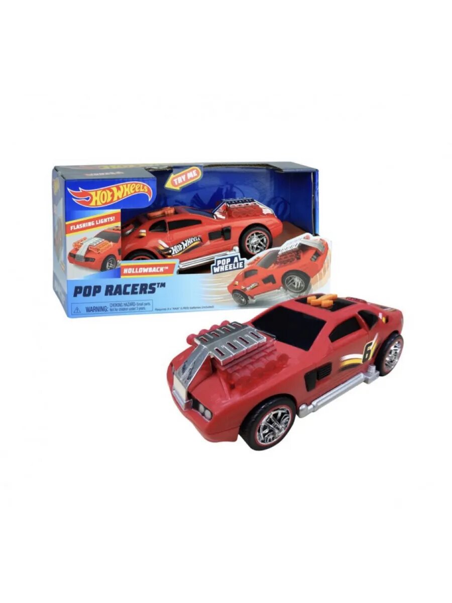 Автомобиль Hot Wheels "Pop Racers", инерционный, звук, свет, 23 см
