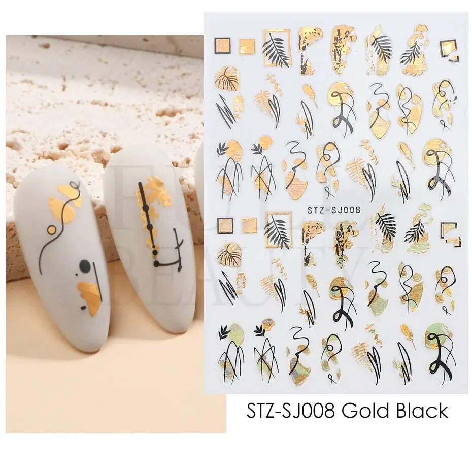 Слайдеры для ногтей STZ-SJ008 Black Gold